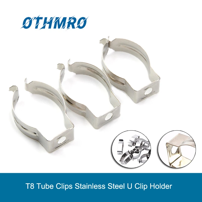 4-100Pcs-T8-Tube-Clips-Stainless-Steel-U-Clip-Holder-For-LED ...