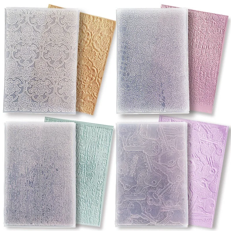2023-New-Key-fracture-Texture-figure-Embossing-Folder-Plastic-Plates ...