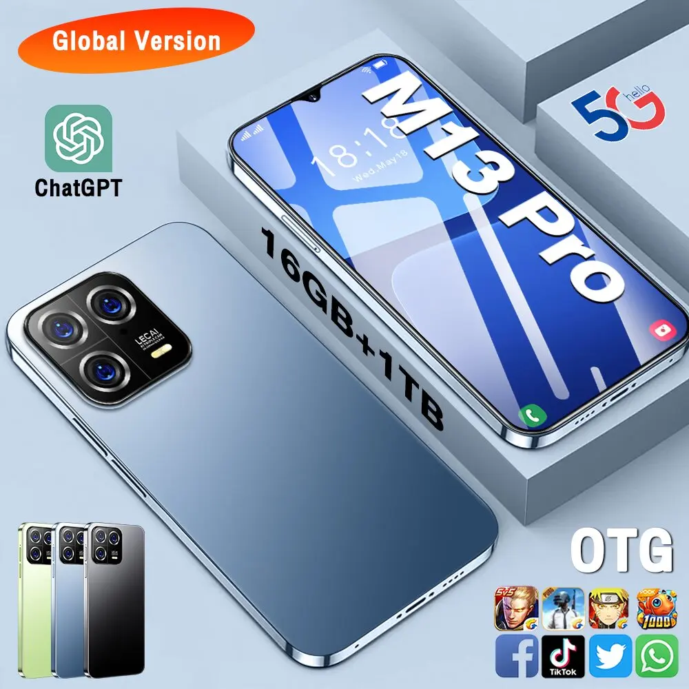 M13-Pro-Smartphone-Android-7-3-Polegada-HD-Tela-Cheia-16GB-1TB-Telem ...