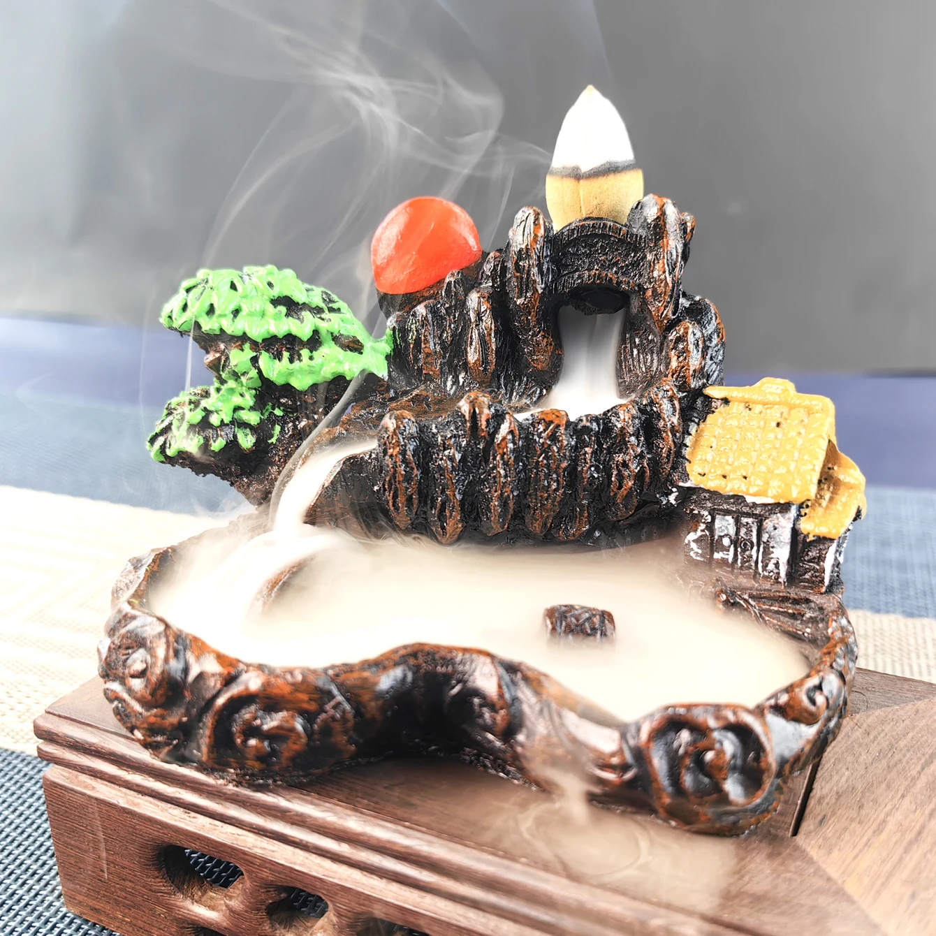 1pcs-Resin-Waterfall-Backflow-Incense-Burner-Aroma-Diffuser-Ornament ...