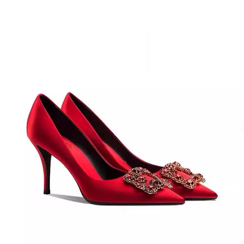 Luxury-Women-s-High-Heels-Wedding-Shoes-Sparkling-Rhinestones-Square ...