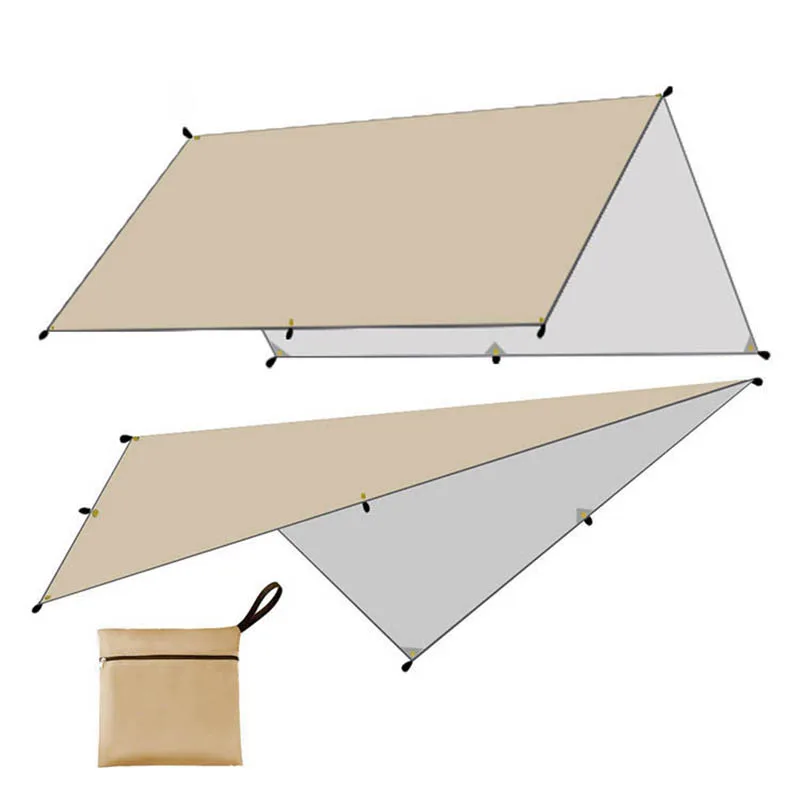 Outdoor-Tarp-With-Support-Pole-Rope-Peg-Waterproof-Awning-Tent-Shade ...