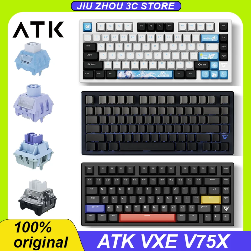 Atk-Vxe-V75x-Keyboard-mekanik-aluminium-Aloi-penutup-atas-Bluetooth ...