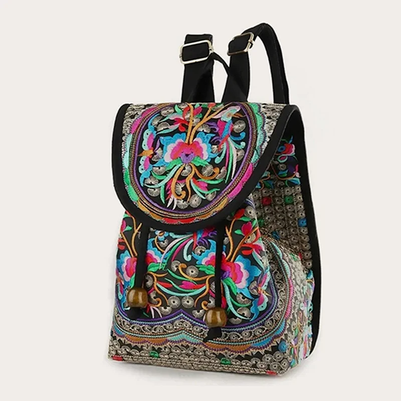 Retro-Handmade-Embroidered-Design-Canvas-Backpack-Women-Large-Capacity ...