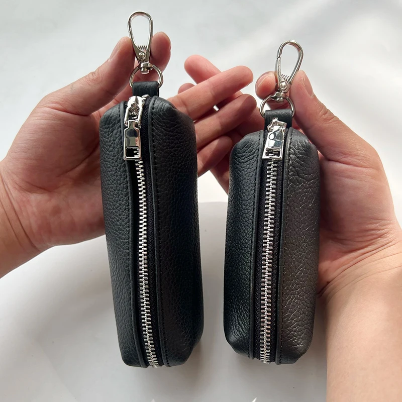 Genuine Leather Large Keychain Change Bag For Men Women Fashion Clutch ...