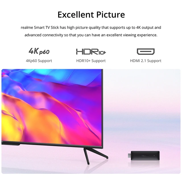 realme 4K Smart TV Stick Global Version 2GB 8GB ARM Cortex A35 Quad ...