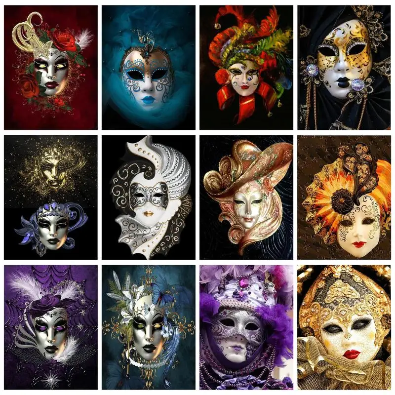 CHENISTORY-Painting-By-Number-Mask-Scenery-For-Adults-Picture-By ...