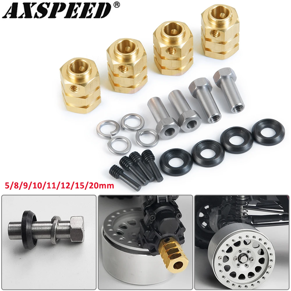 AXSPEED-4PCS-12mm-Heavier-Roda-de-Lat-o-Hex-Extended-Adapter-5-8-9-10 ...