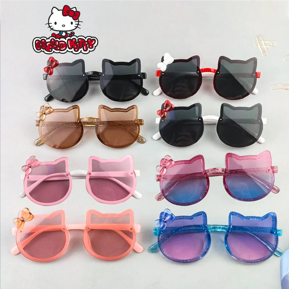 Gafas de sol de Hello Kitty para niños, lentes de sol con lazo acrílico ...