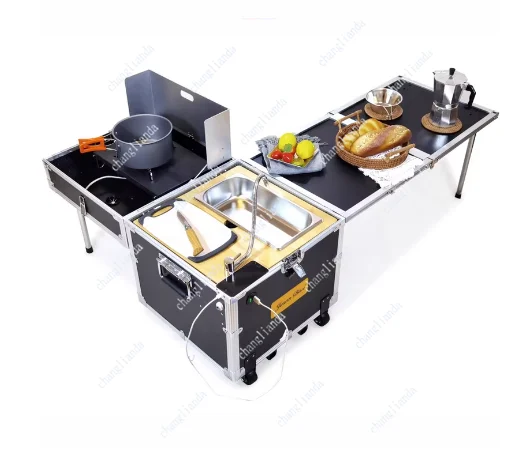 Outdoor mobile kitchen full-function accompanying small kitchen box ...