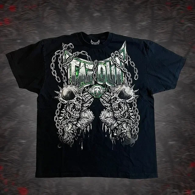 TAPOUT-Men-s-Skull-Pattern-Printing-T-Shirt-New-Trend-Super-Loose-Short ...