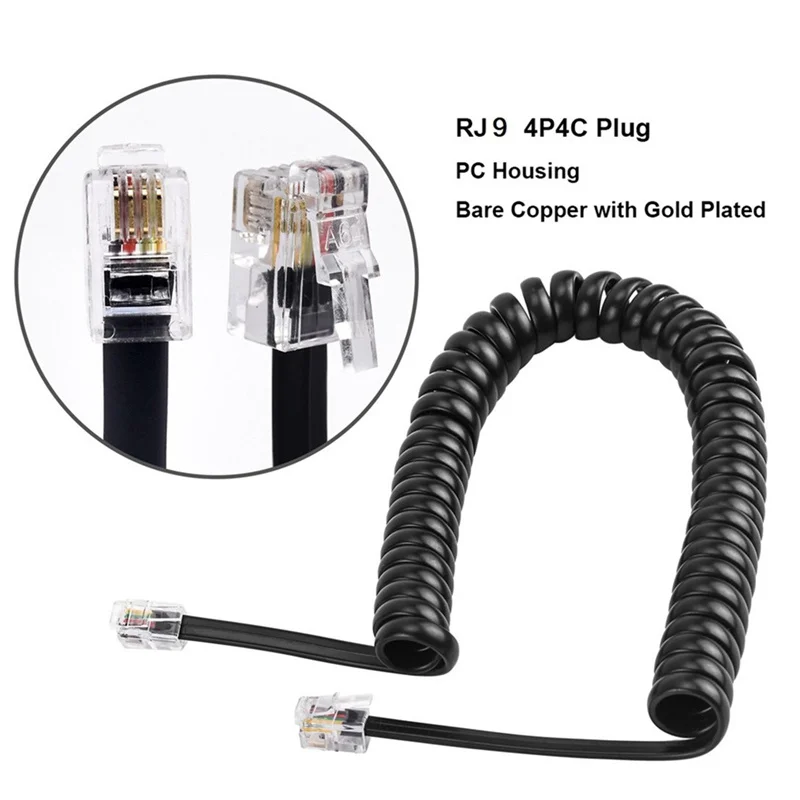 4p4c Telephone Coiled Cable | 4p4c Rj9 Telephone Handset - Pc Hardware Cables & Adapters ...