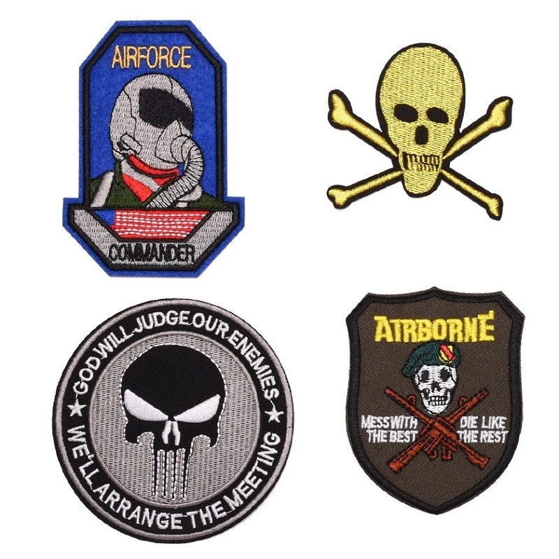 Skull Tactical Morale Slogans Military Badge Iron Patches Embroidered ...