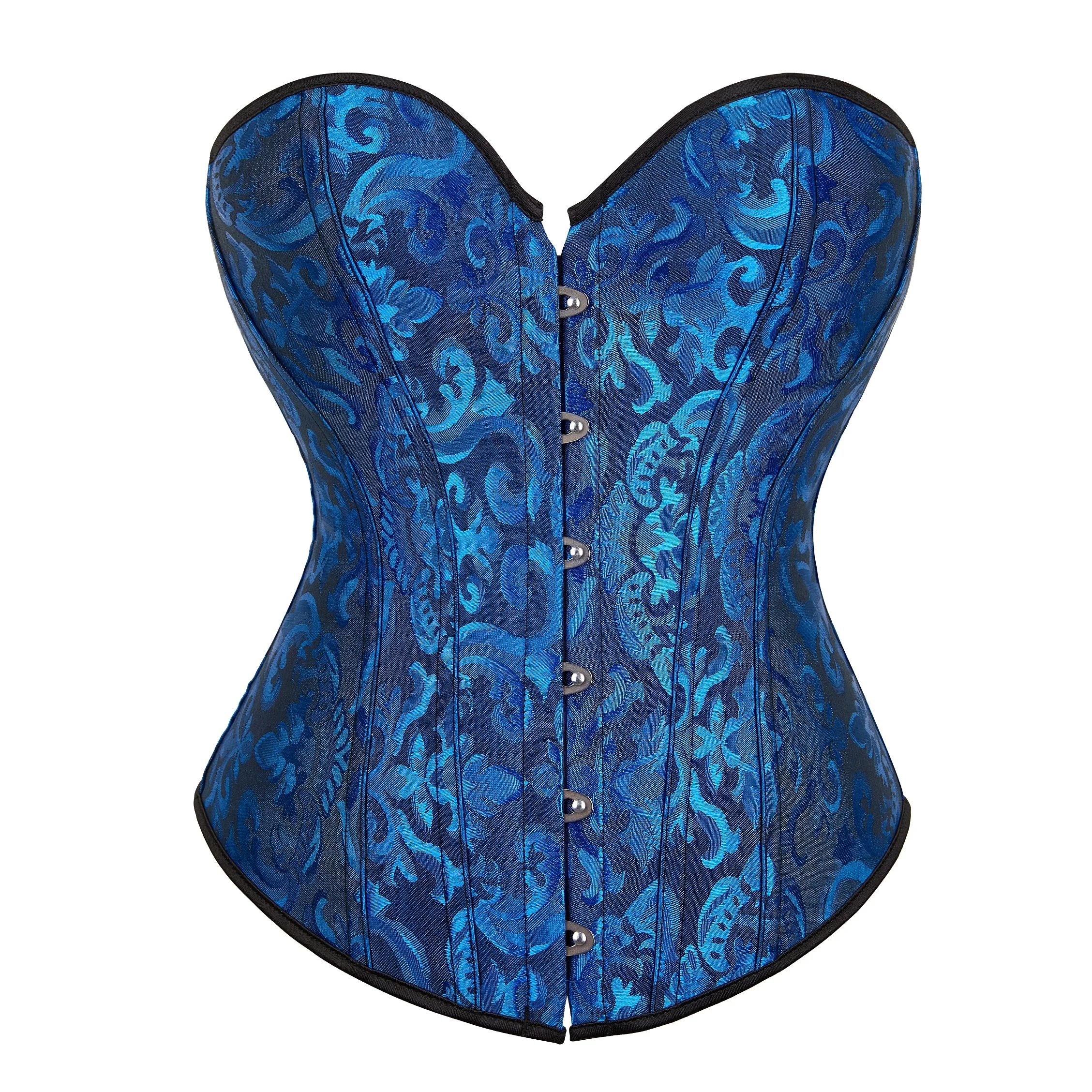 Lace-less-Embroidered-Brocade-body-shaper-Bustier-Bone-Lace-Up ...