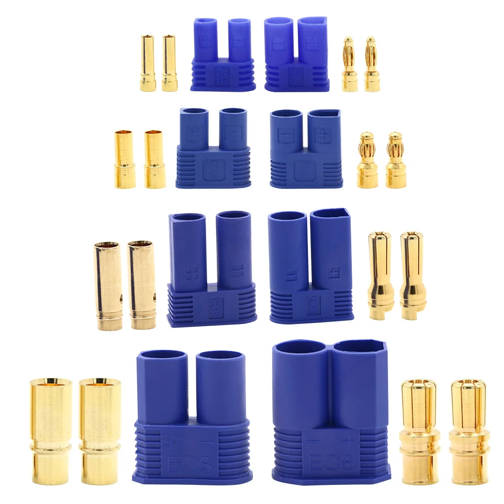 5pair-Male-Female-EC2-EC3-EC5-EC8-2MM-3MM-5MM-8MM-Banana-Plug-Bullet ...