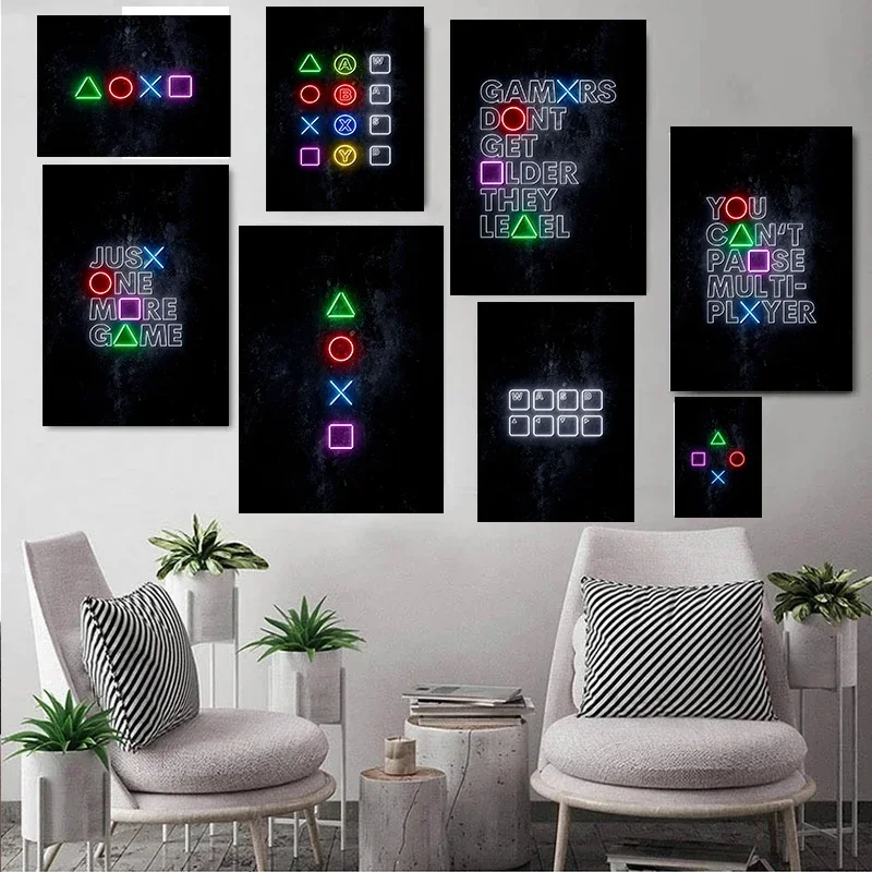 Gamer-Room-Canvas-Painting-Arena-Graffiti-Game-Console-Gaming-Poster ...