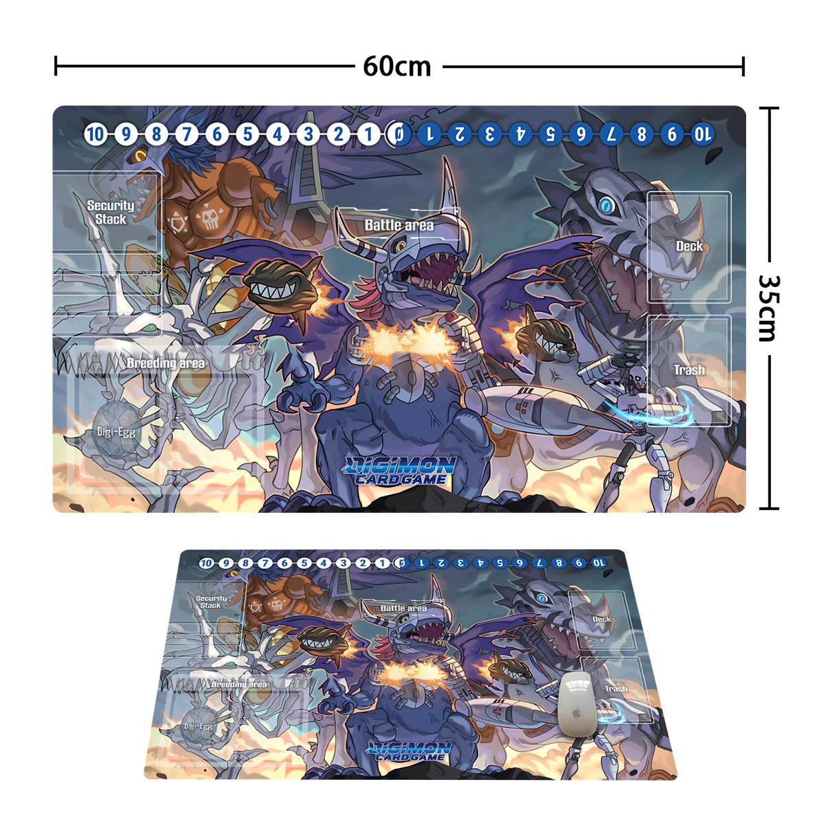 Digimon Playmat Skull Greymon Metal Greymon DTCG CCG Board Game Card ...