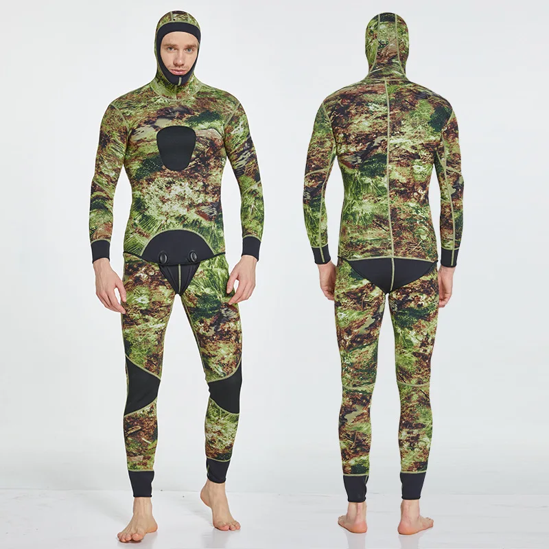 2-piece-Men-3mm-Spearfishing-Camouflage-Neoprene-Wetsuit-Scuba-Diving ...