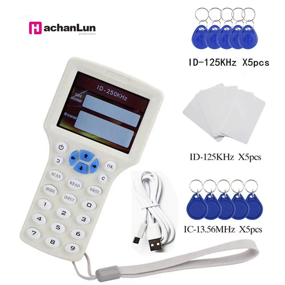 English-10-Frequency-RFID-Reader-Writer-Copier-Duplicator-IC-ID-with ...