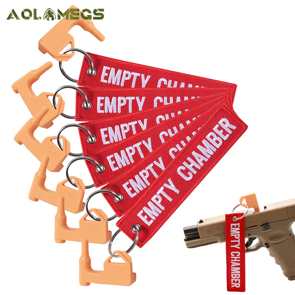 6-Pack-Red-Empty-Chamber-Keychain-Double-Sided-Letter-Embroidered-With ...