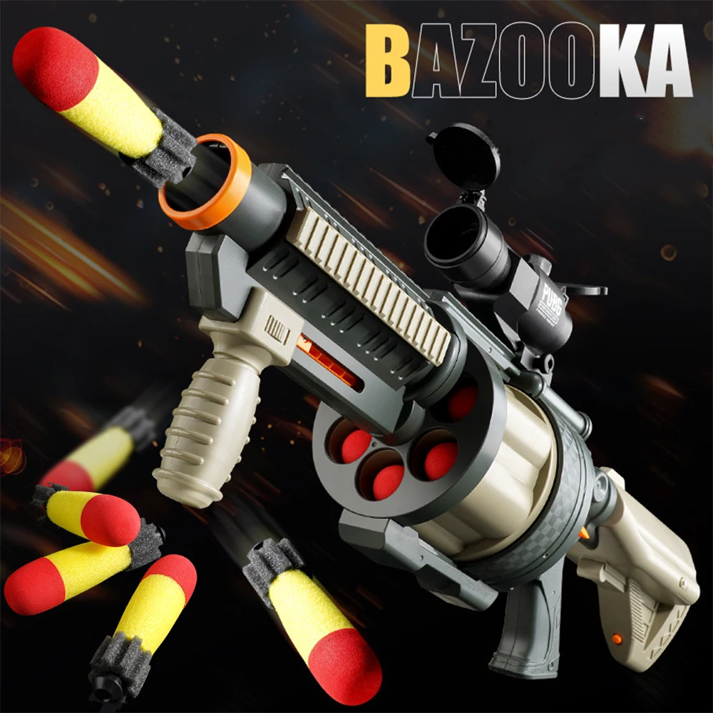 Tactical-Six-barrel-Howitzer-Mortar-Large-Rocket-Launcher-Soft-Bullet ...