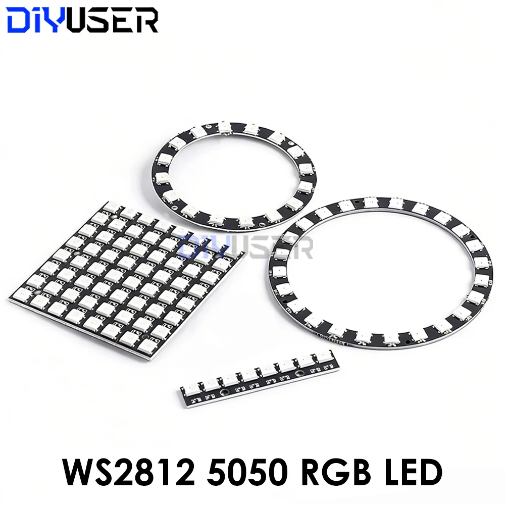 WS2812 SK6812 Module 8 /12 /16/ 64 Bit 5050 RGB LED Full-color Built-in ...