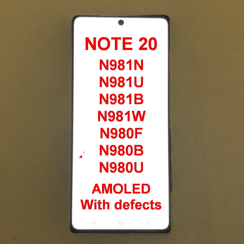 With defects Amoled For Samsung Galaxy Note 20 5G N981U N981B N980B LCD ...