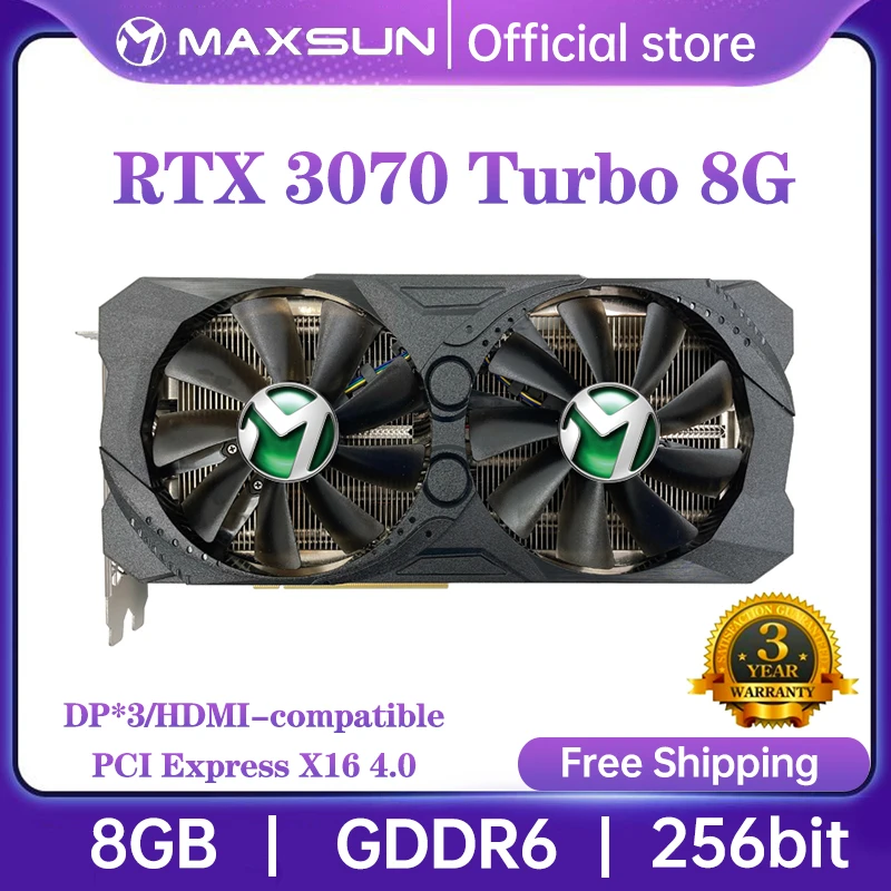 Maxsun Full New Rtx 3070 Turbo 8g Gddr6 Gpu Nvidia Computer Pc 256bit ...