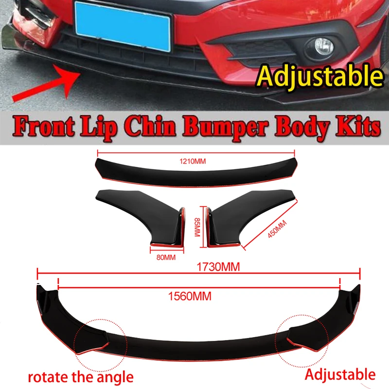 Adjustable-Car-Front-Bumper-Lip-Chin-Diffuser-Spoiler-Body-Kit-For-All ...
