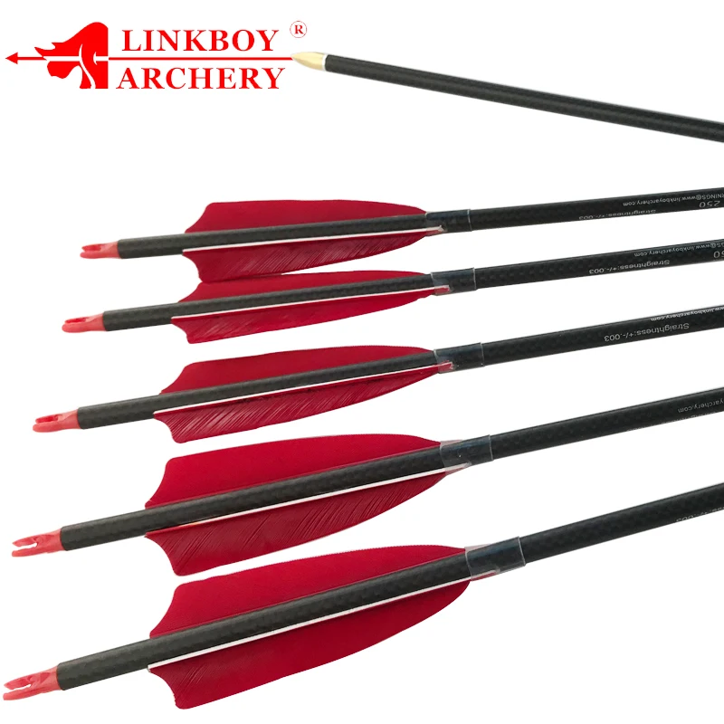 Linkboy-Archery-Carbon-Arrow-3k-Spine250-300-340-400-500-600-ID6-2mm ...