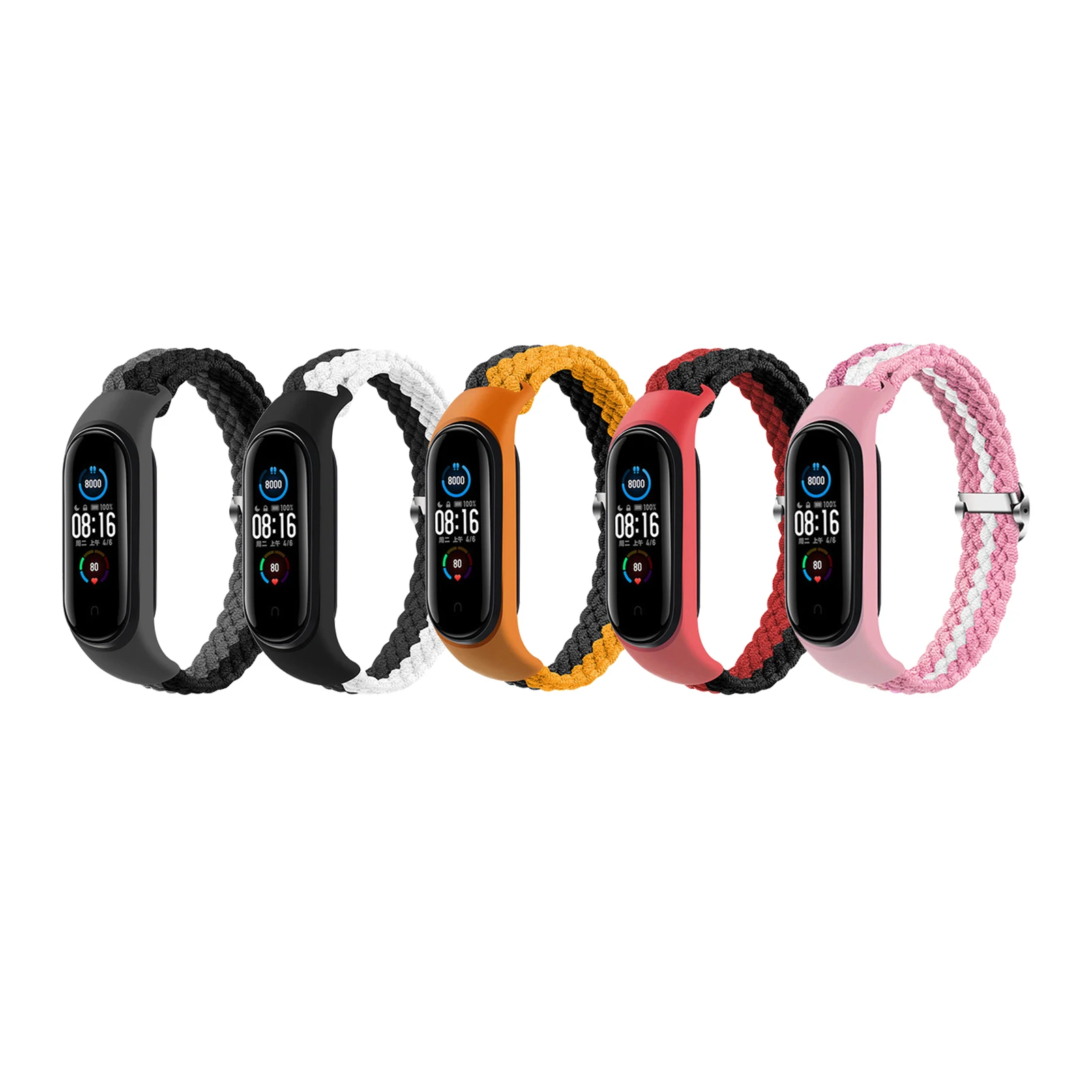 Nylon-Strap-ForXiaomi-Mi-Band-3-4-5-6-Adjustable-Elastic-Braided ...