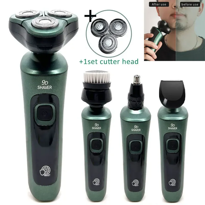 Green-Smart-Electric-Shaver-LCD-Digital-Display-Three-head-Floating ...