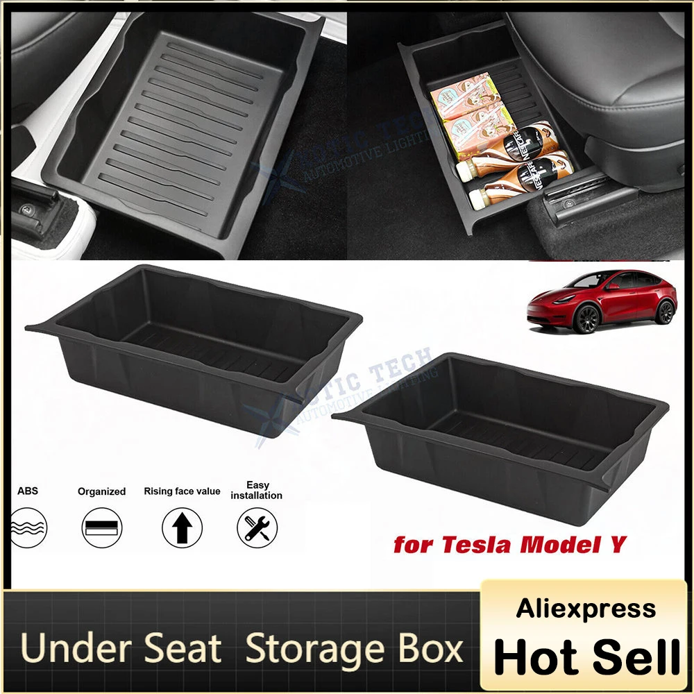 1-4pc-tesla-model-y-storage-box-under-seat-tesla-model-y-boot-storage ...