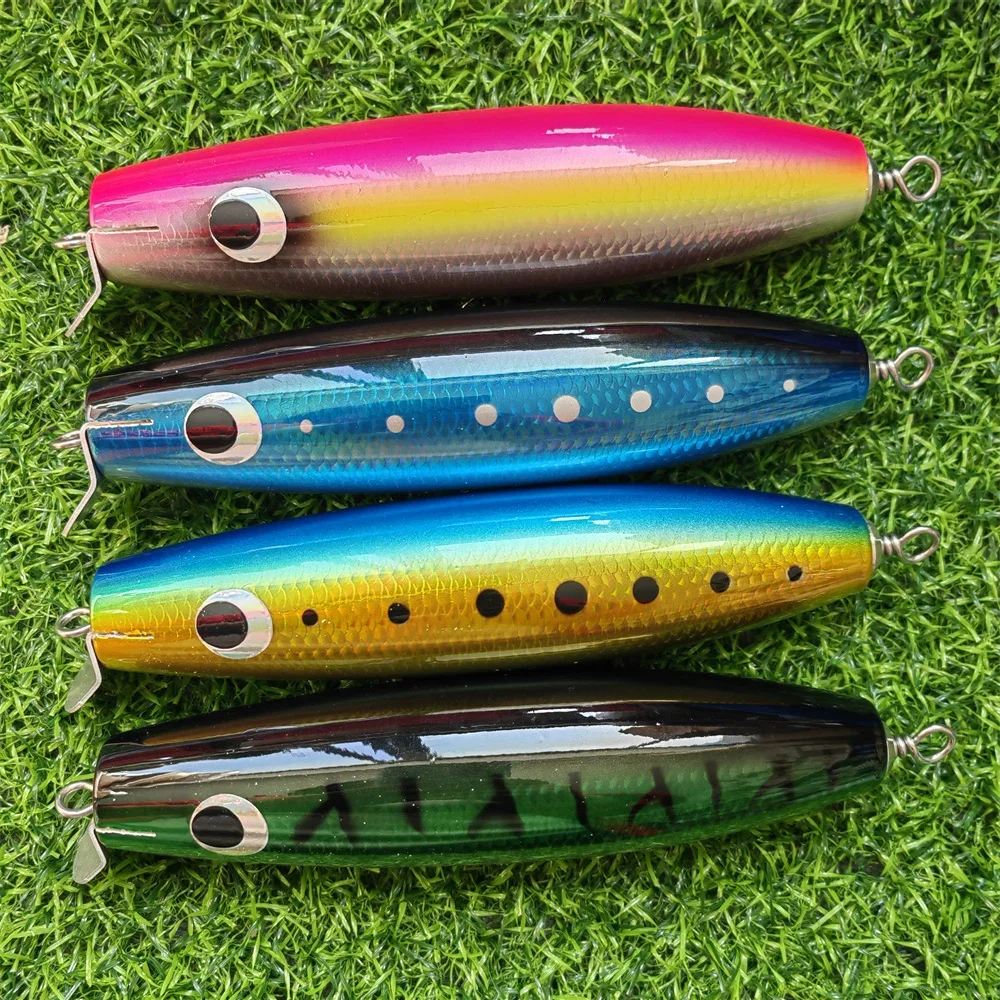 90g-Fishing-Lures-Popper-Wooden-Trolling-Big-Game-Topwater-Surface ...