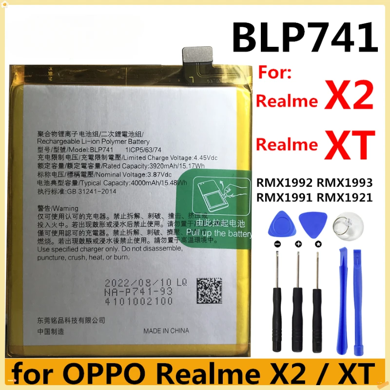 New 4000mAh BLP741 Battery for OPPO Realme X2 Pro/ Realme XT BLP749 ...