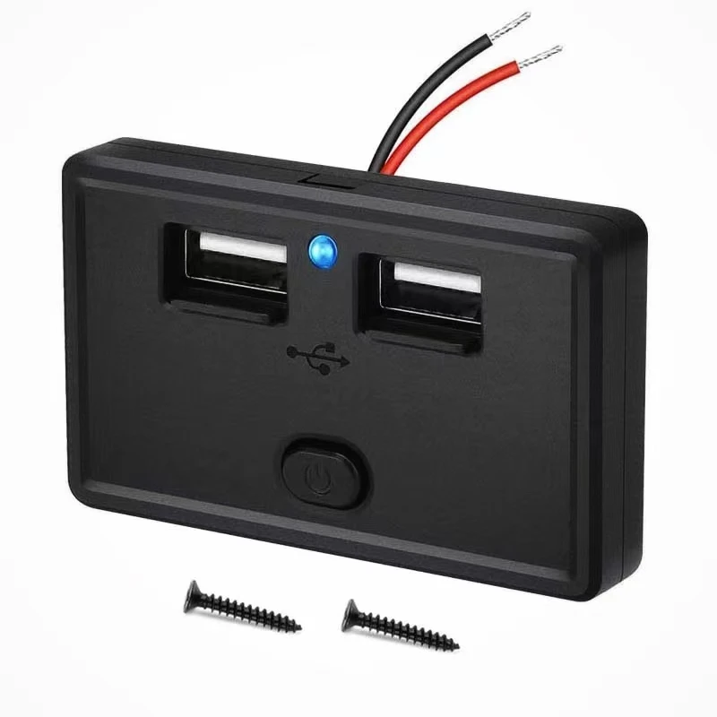 12V/24V USB Outlet 4.8A Dual USB Charger Socket Waterproof Car Charger ...