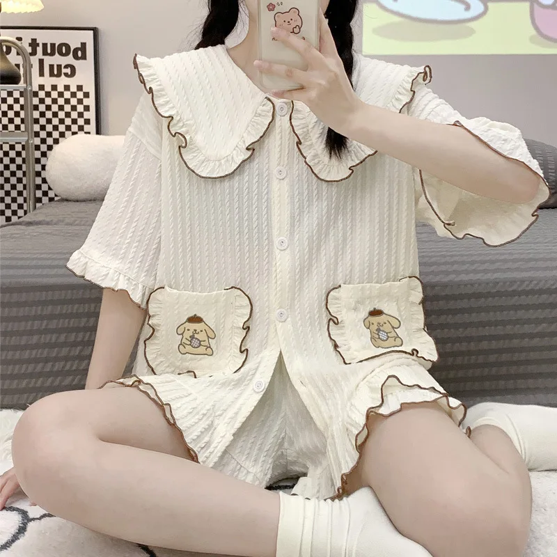 Sanrio-Kawali-Pompompurin-Pajamas-Home-Clothes-Short-Sleeve-Shorts ...