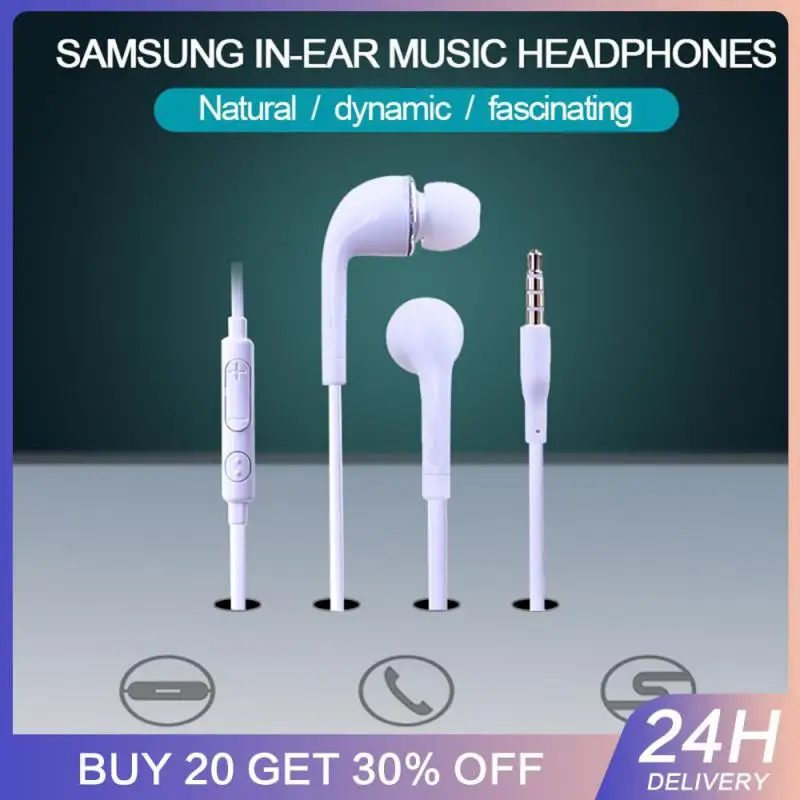 3.5mm In-line Wired Earphones Bass Noise Reduction Sports Earplugs Dual ...