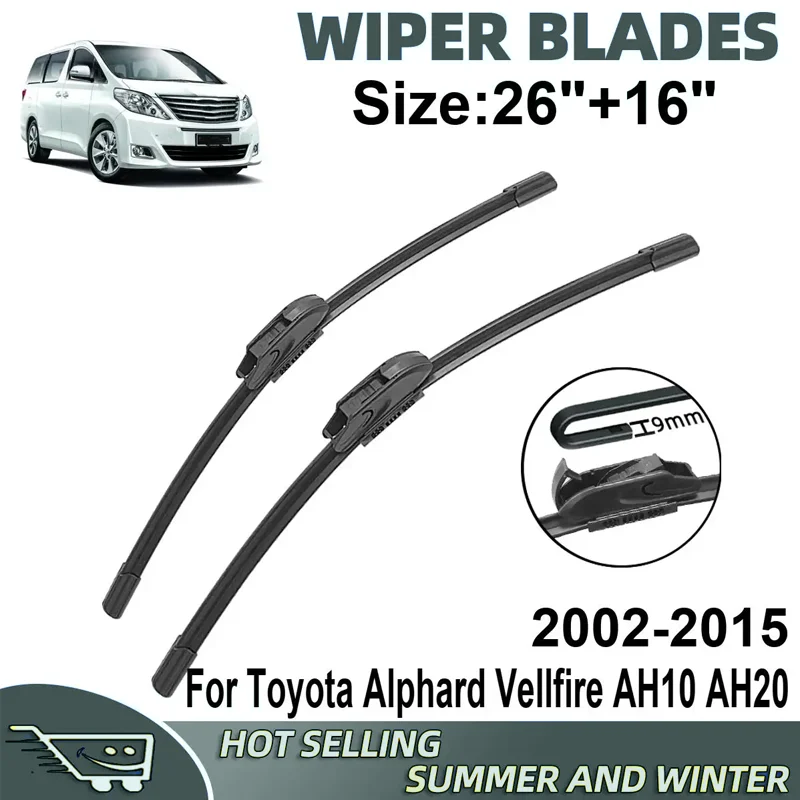 2PCS Wiper Blades Set Kit For Toyota Alphard Vellfire AH10 AH20 2002 ...