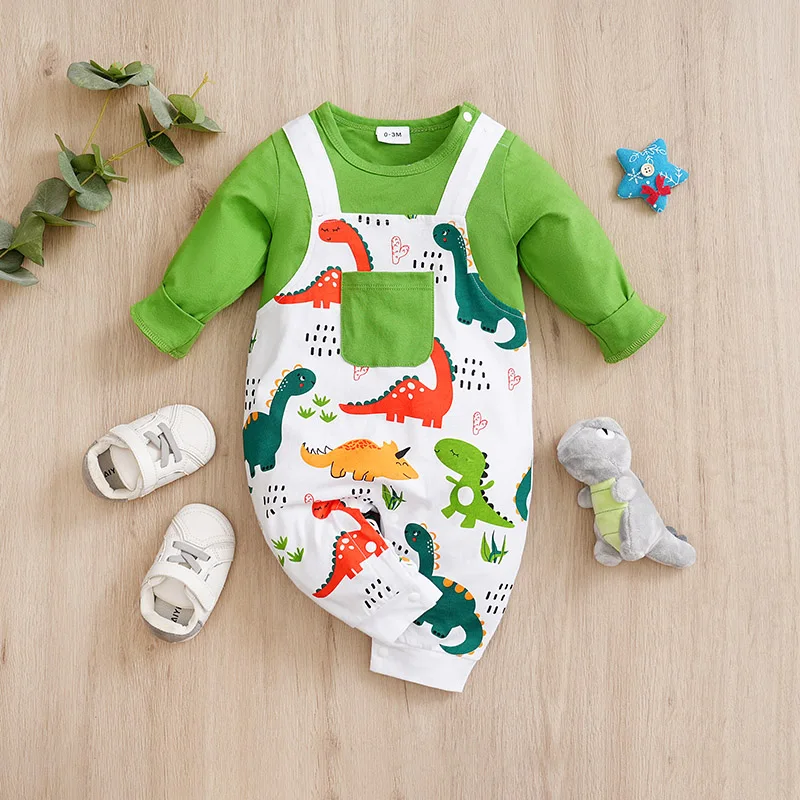 0-18m-Newborn-Clothing-Cute-Cartoon-Strap-Dinosaur-Printed-Cotton ...