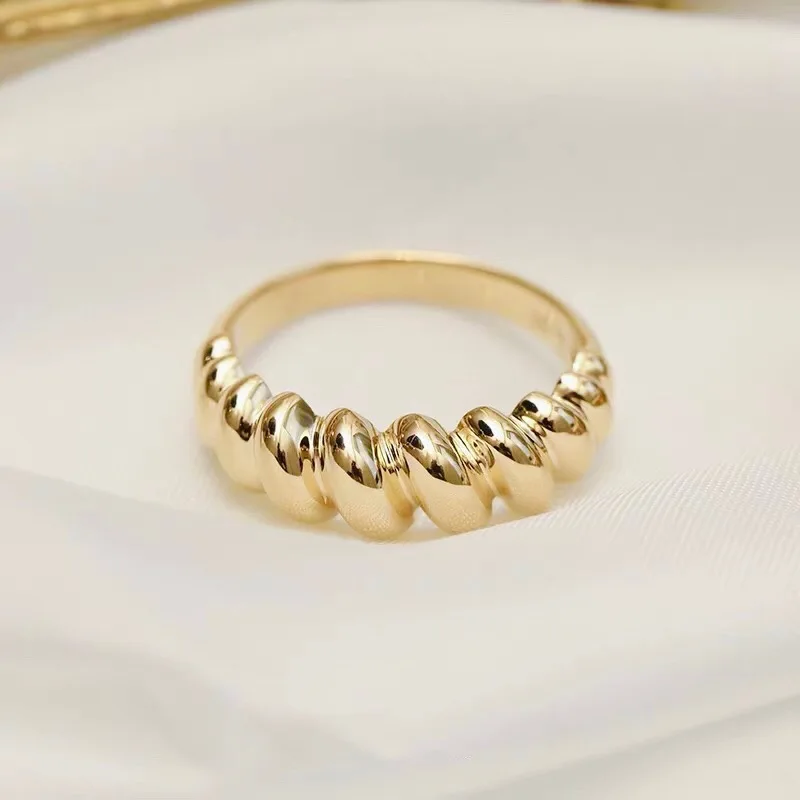 CxsJeremy-Trendy-French-Croissant-Rings-For-Women-Au750-18K-Yellow-Gold-Braid-Twisted-Chunky ...