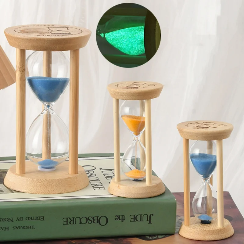 3-10-15-Minutes-Wooden-Handmade-Glass-Hourglass-Mini-Fall-Prevention ...