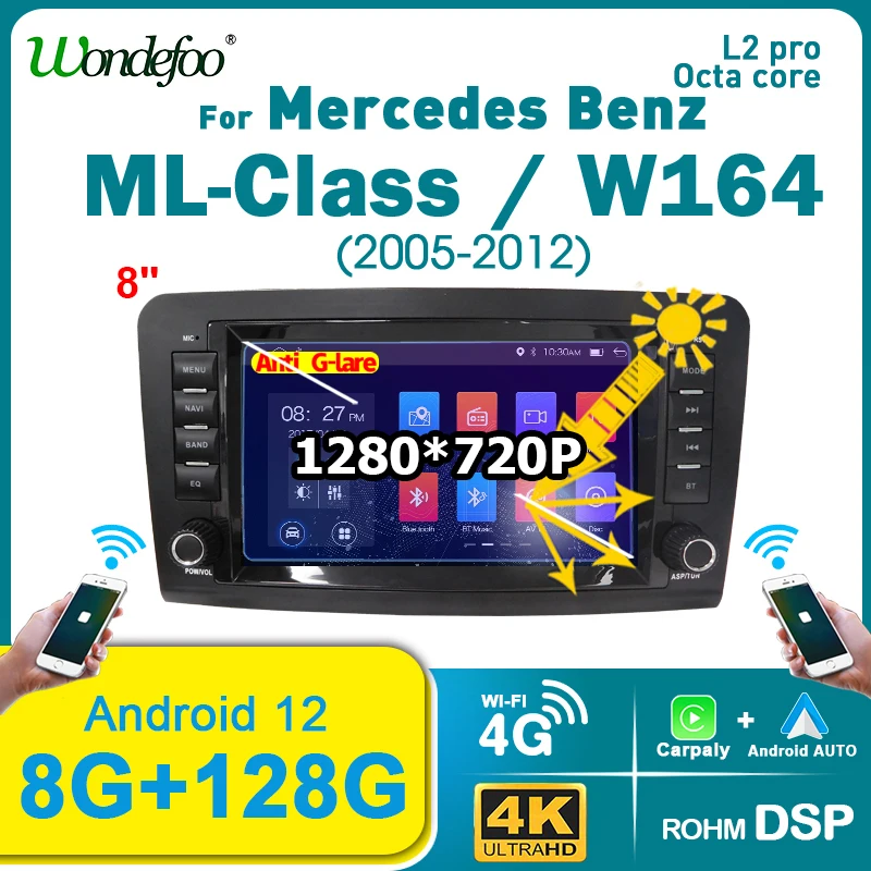 8GB-128GB-Carplay-android-auto-car-radio-For-Mercedes-Benz-ML-Class ...