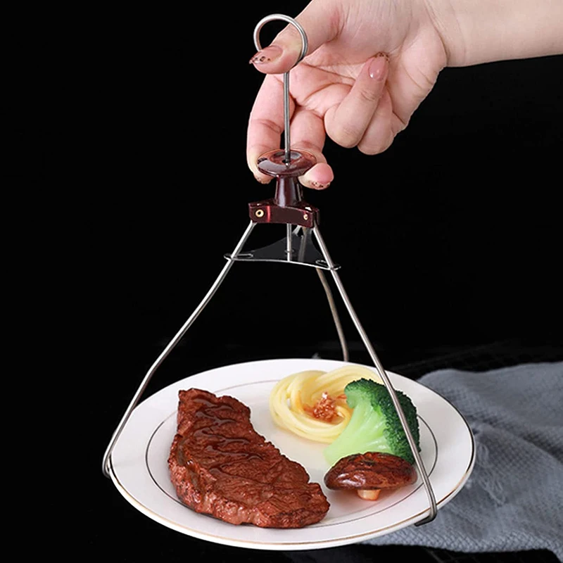 Stainless-Steel-Dish-Plate-Clip-Kitchen-Folding-Hot-Plate-Tongs-Bowl ...