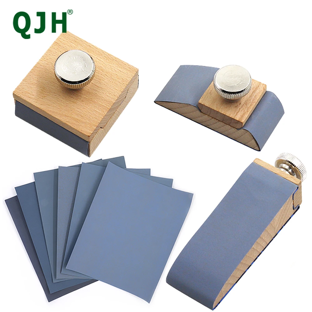 Wooden Leather Burnisher Sandpaper Holder Mini Sanding Block Leather ...