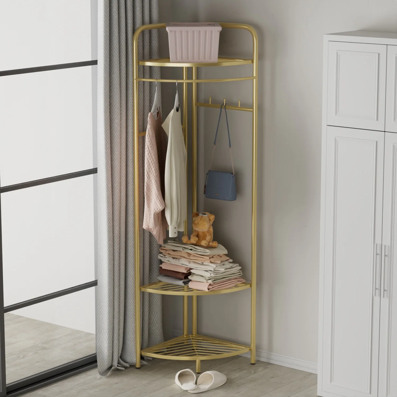 Corner-Coat-Rack-Light-Luxury-Corner-Metal-Hanger-Internet-Celebrity ...