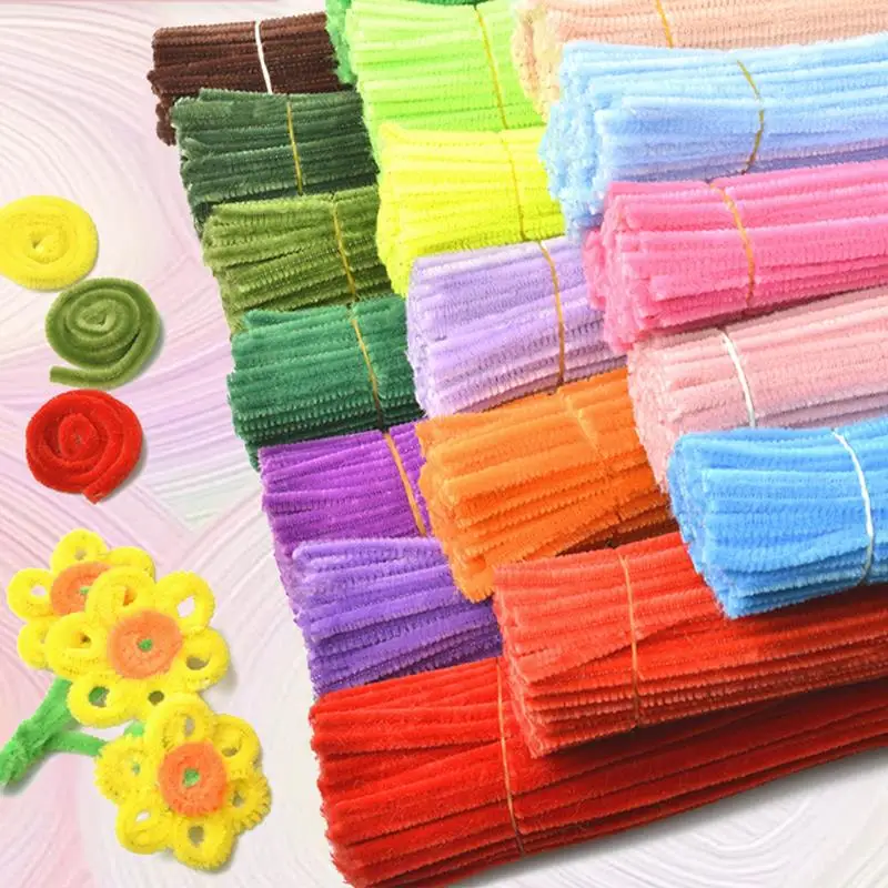 100pcs-Chenille-Stems-Toys-DIY-Strips-Twist-Bar-Anvil-Wire-Craft-Pipe ...