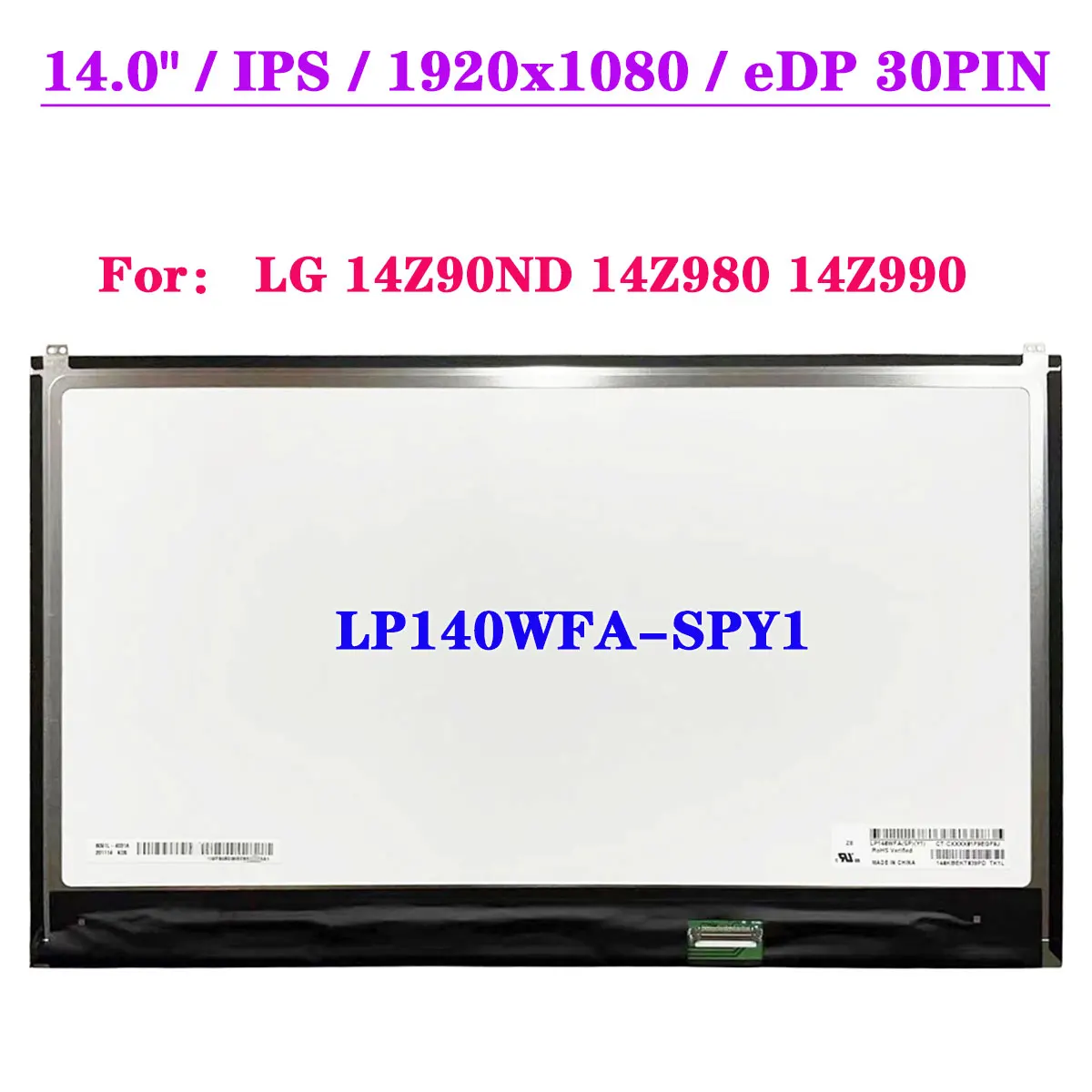 LP140WFA-SPY1 For LG 14Z90ND 14Z980 14Z990 Laptop LCD Screen FHD ...