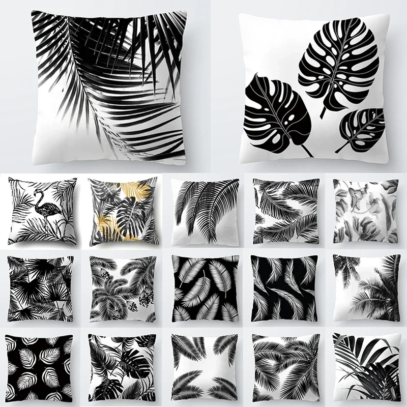 Nordic-Decoration-Home-Tropical-Decoration-Cushion-Cover-Pillow-Black ...