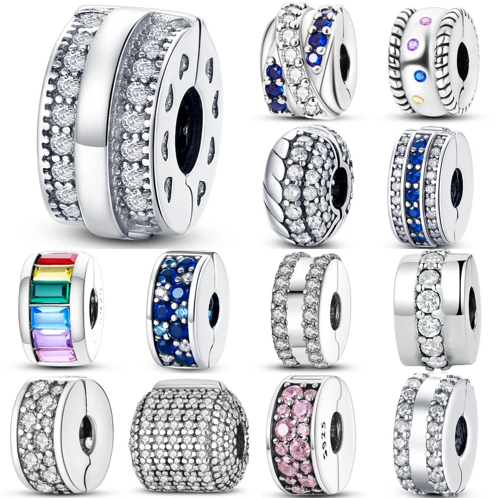 925-Sterling-Silver-Geometric-Minimalist-Series-Charms-Positioning-Buckle-For-Original-Pandora ...